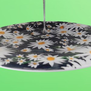 Three or Two Tier Snack Serving Set New Daisy Flowers on Blue Melamine ...