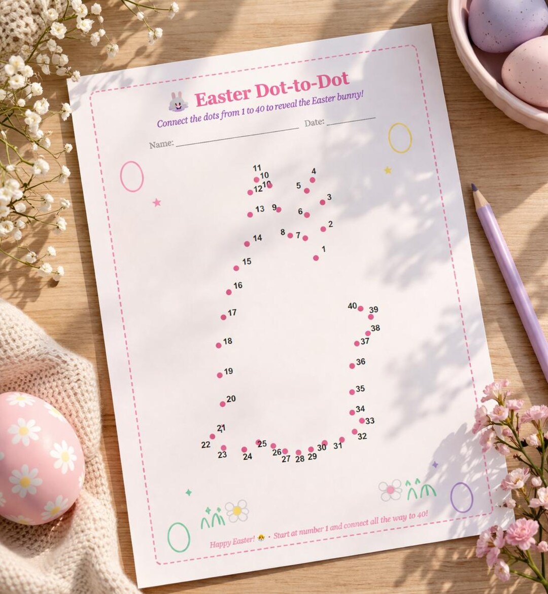 Easter Bunny Dot to Dot Printable | Kids Connect the Dots Activity ...