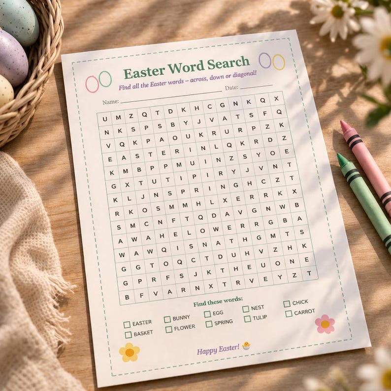 Easter Word Search Printable for Kids | New Puzzle Every Time | Digital ...