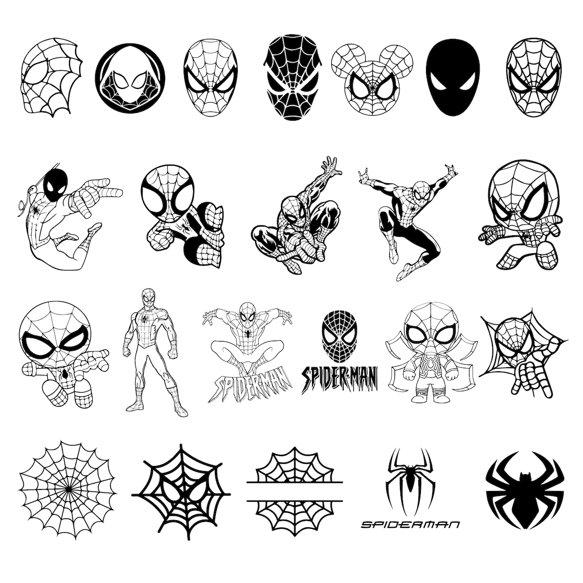 Spider-man Svg, Spider Svg, Cartoon Svg, Cartoon Clipart, Spidey and ...