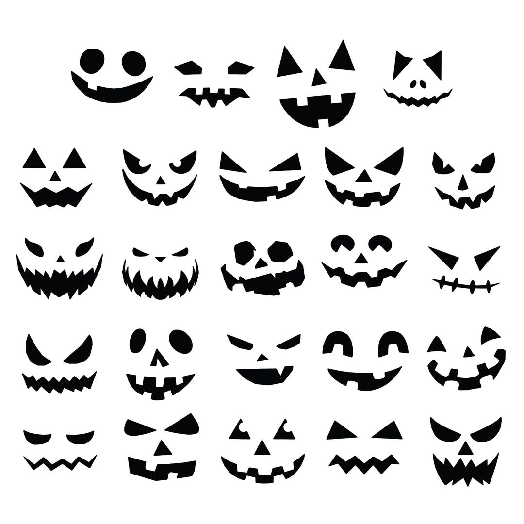Helloween Pumpkin Face Svg, Halloween Pumpkins Faces Svg, Pumpkin Faces ...