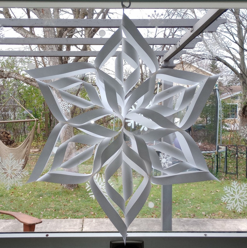 Set of 3 DIY Large Paper Snowflakes,pre-cut,kit for DIY Decoration ...