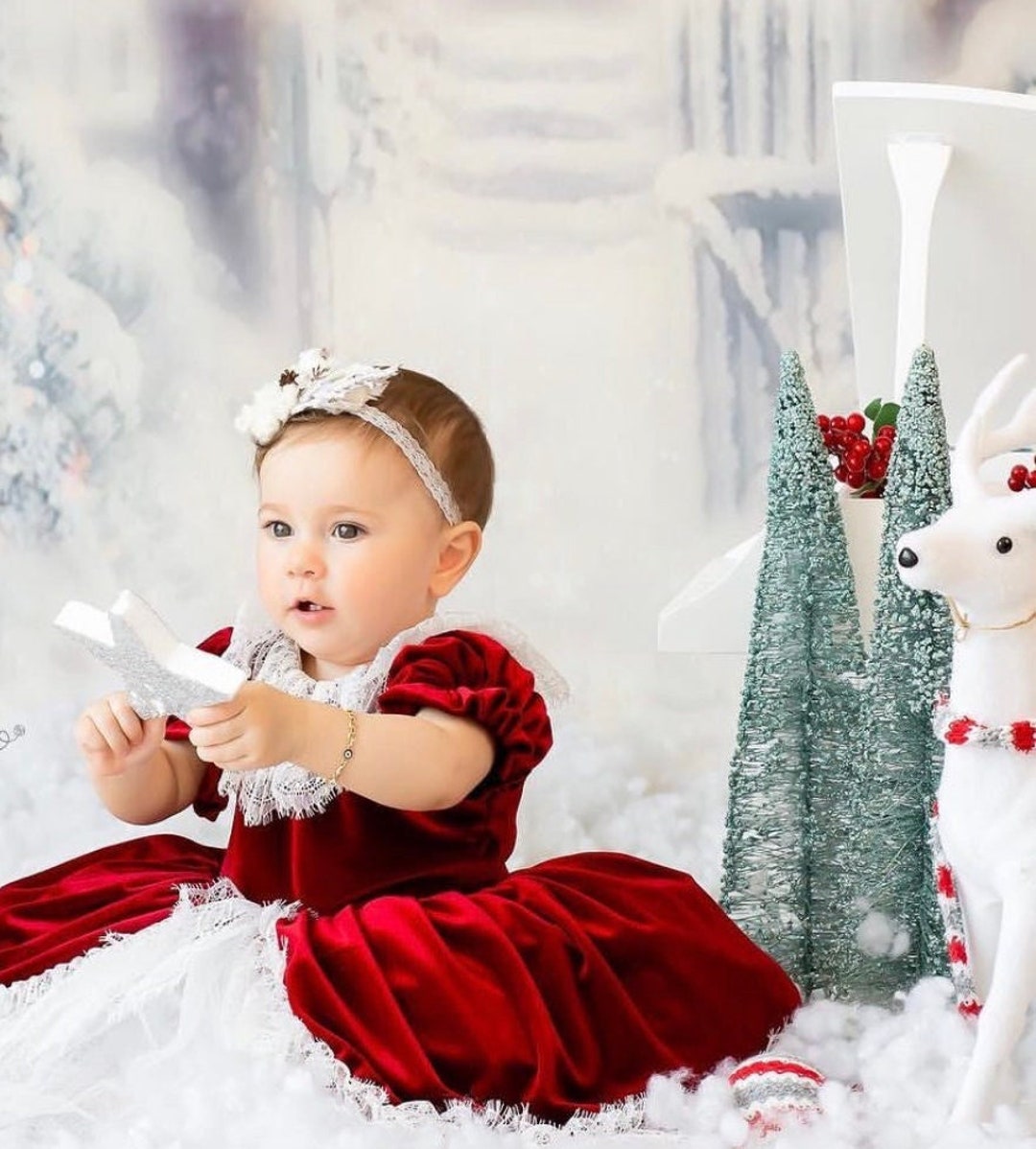 Red Velvet Baby Girls Christmas Dress, Girls Christmas Dress Outfit ...