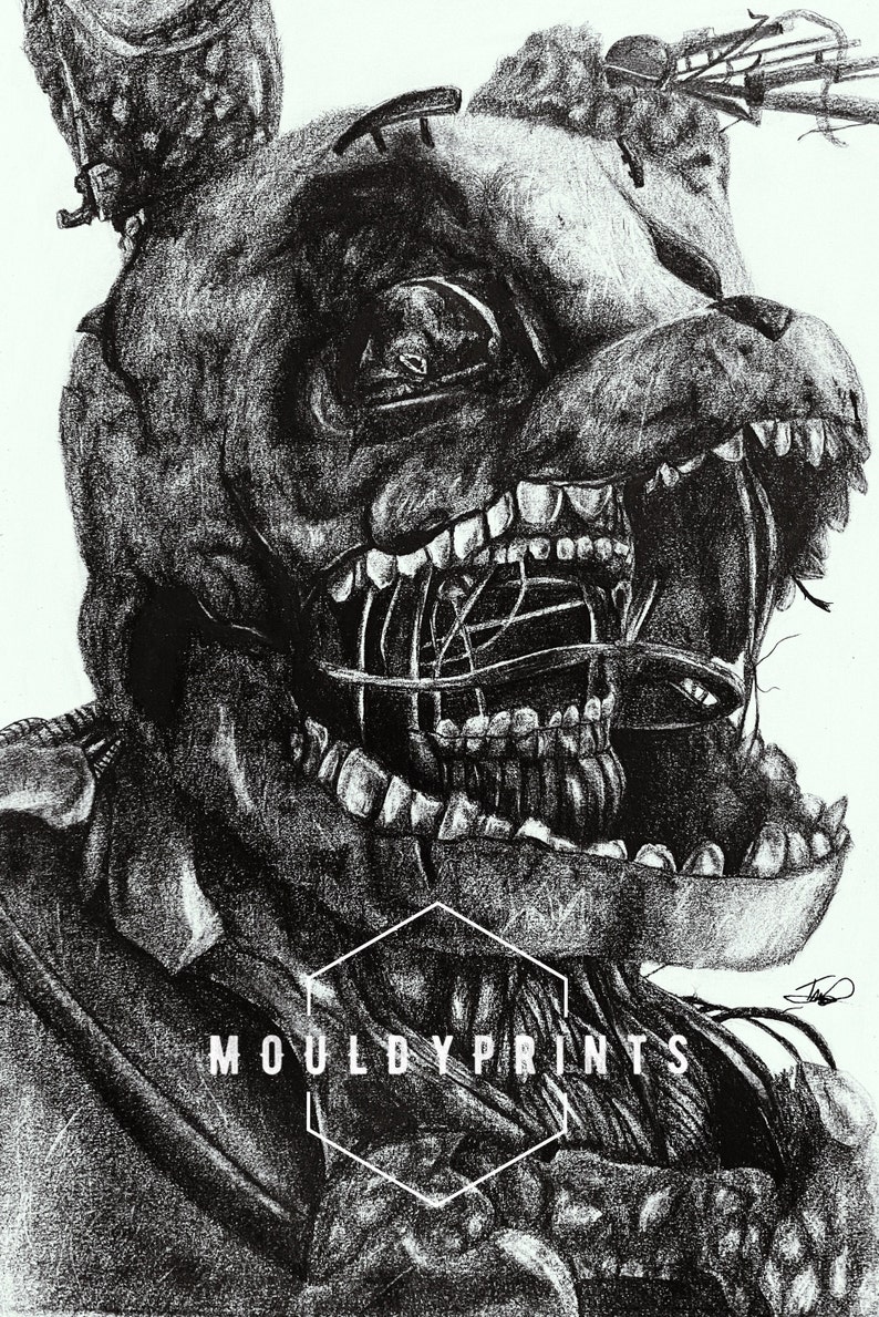 Springtrap Five Nights at Freddie's Hand Drawing Print A3-A4 - Etsy