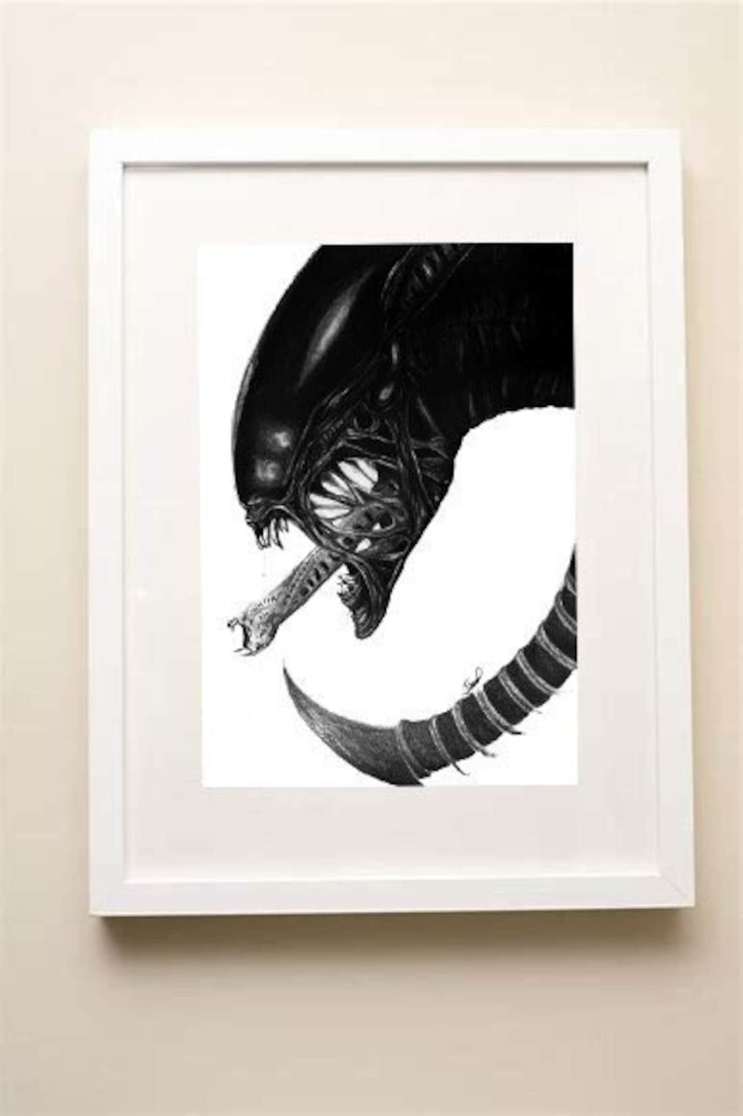 Xenomorph - Alien Hand Drawing Print - Etsy
