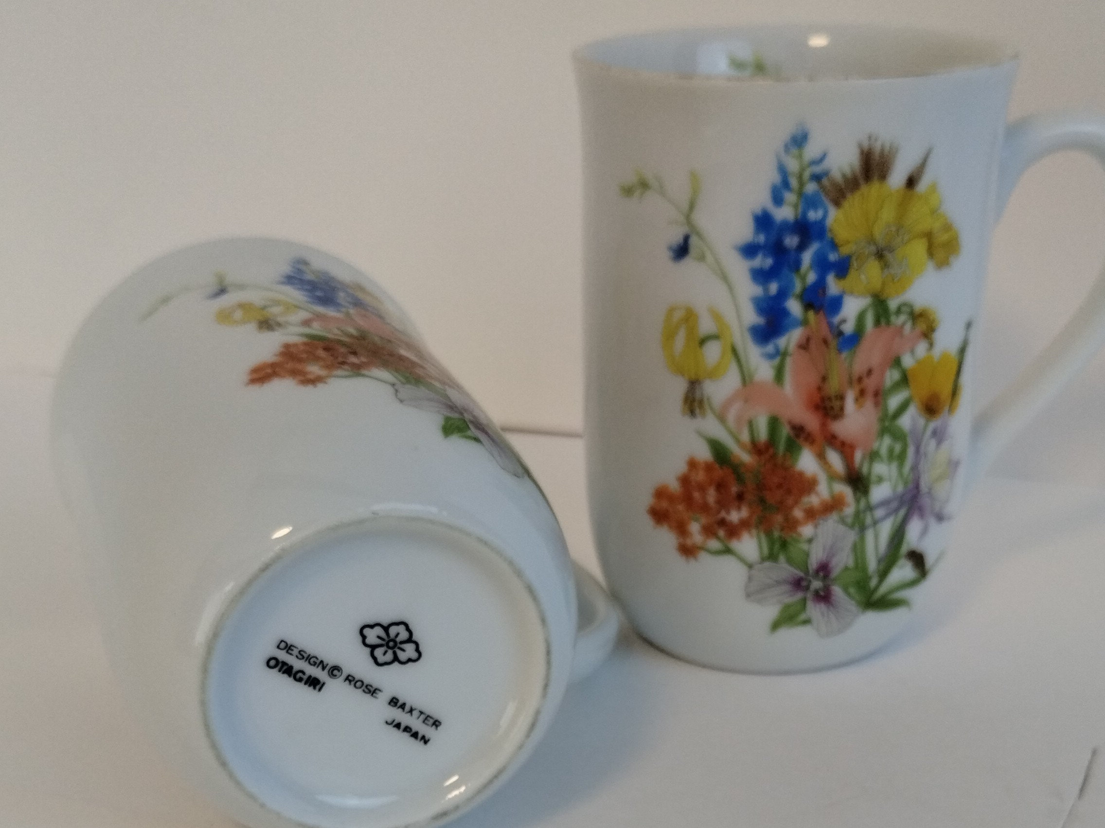 Otagiri Japan Rose Baxter Wildflower Floral Mug Gold Rim Vintage Coffee ...