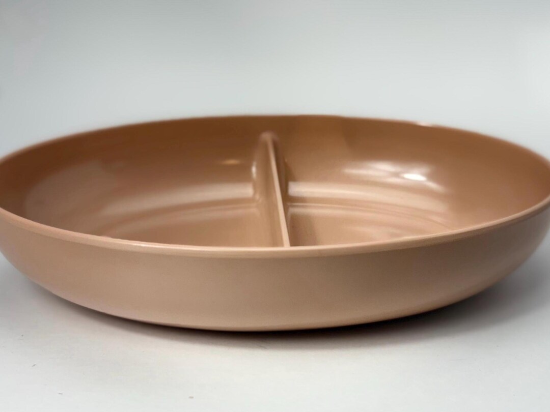 Vintage Lifetime Ware Divided Dish - 1940s Coral Melamine - Mid Century ...