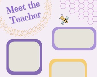 Meet the Teacher Honey-bee Printable Editable Template Welcome Back to ...