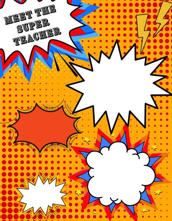 Meet the Teacher Super Hero/pop Art Theme Fillable - Etsy