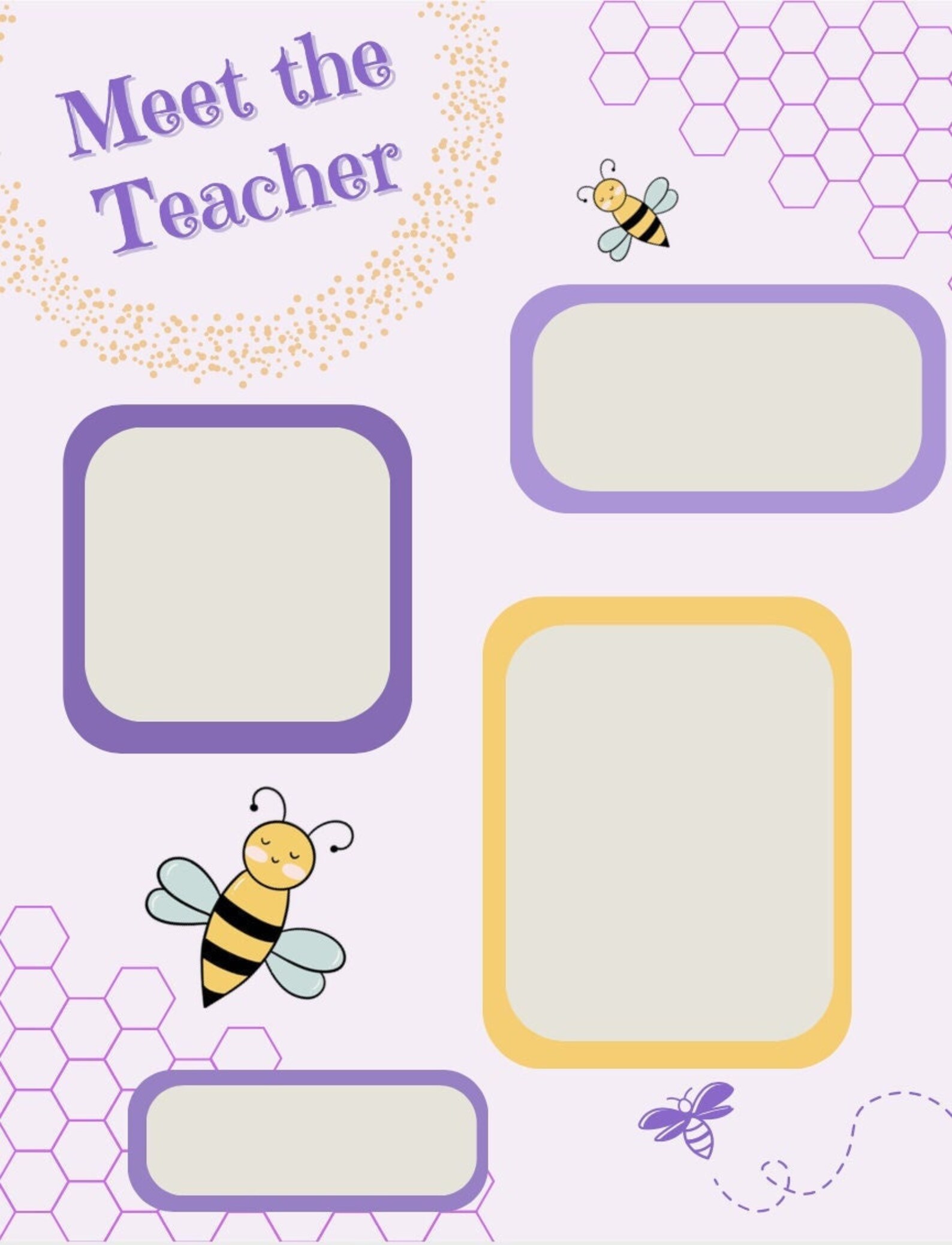 Meet the Teacher - Editable Template - Bee Theme - Etsy