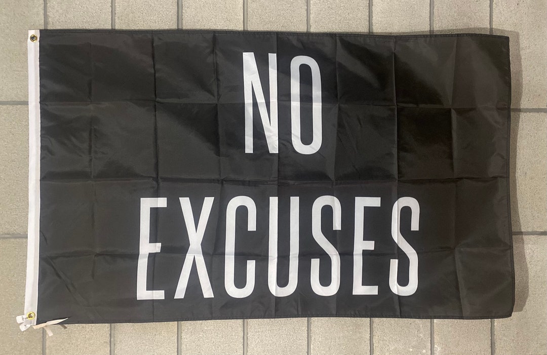 Gym Motivation Flag FREE SHIP No Excuses Train Lift Athlete Man Cave ...