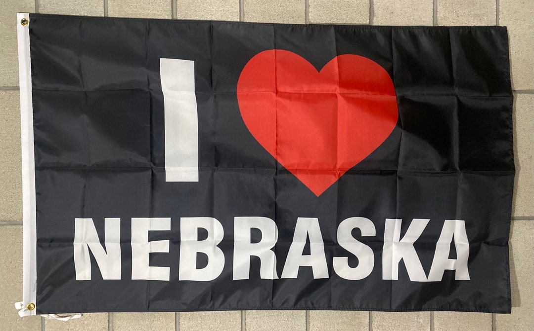 I Love Nebraska Flag FREE SHIP Dominate Motivate Work Hard Heart Home ...