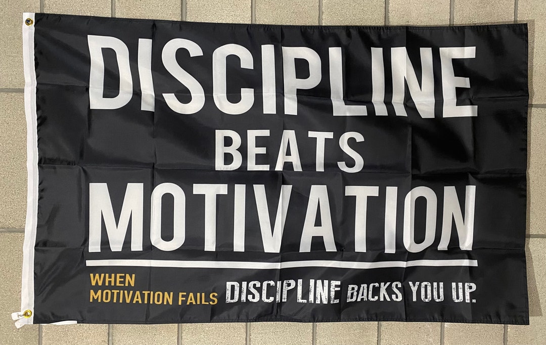 Gym Motivation Flag FREE SHIP Discipline Beats Motivation Lift Athlete ...