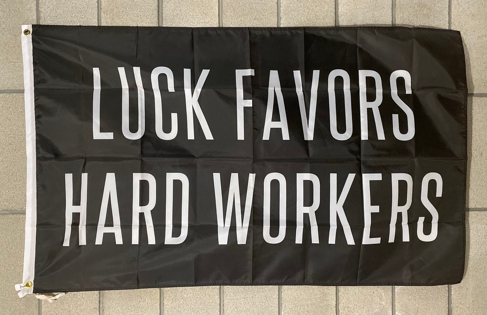 Gym Motivation Flag FREE SHIP Luck Favors Hard Work Train Lift Athlete ...