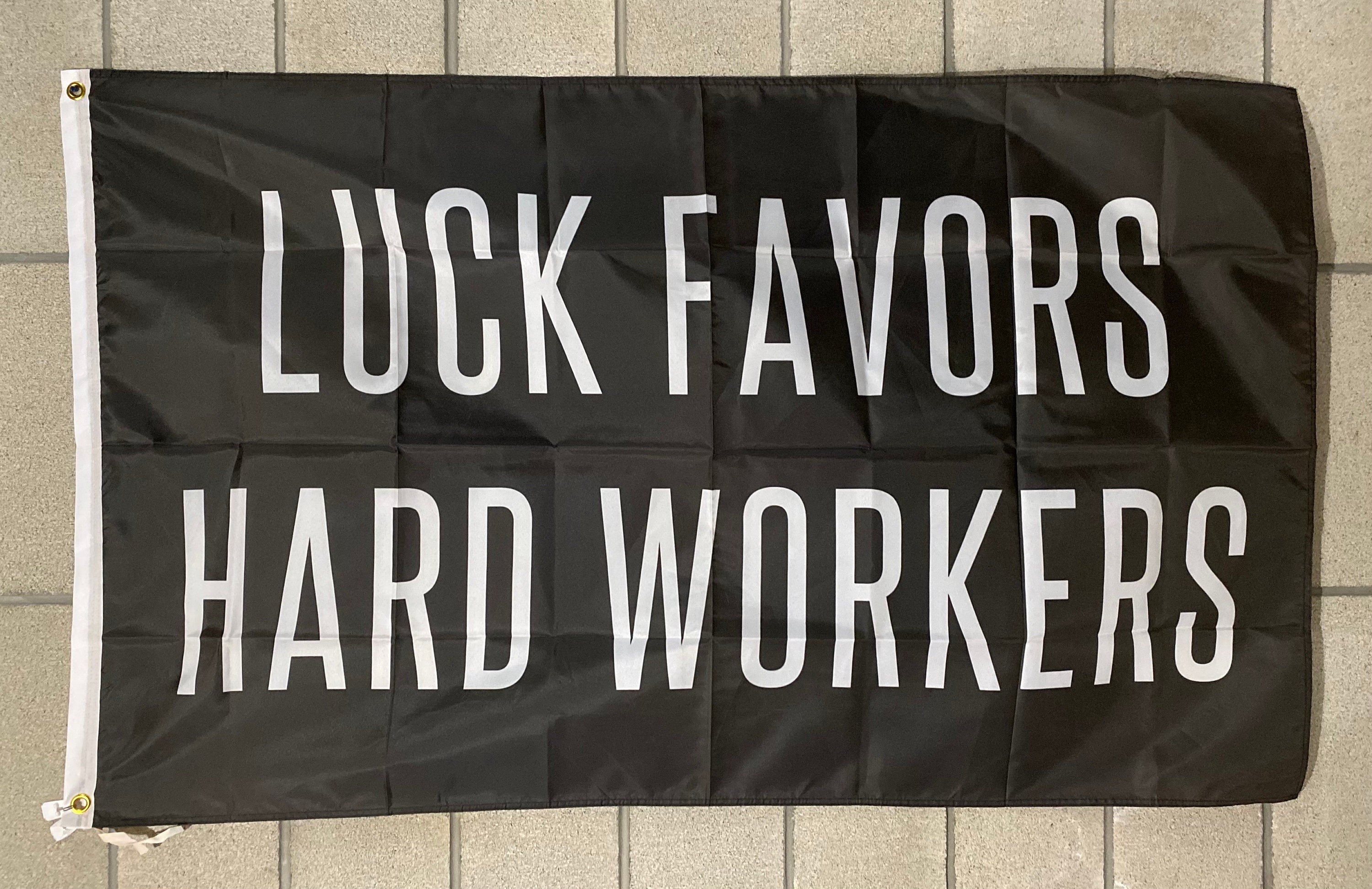 Gym Motivation Flag FREE SHIP Luck Favors Hard Work Train Lift Athlete ...
