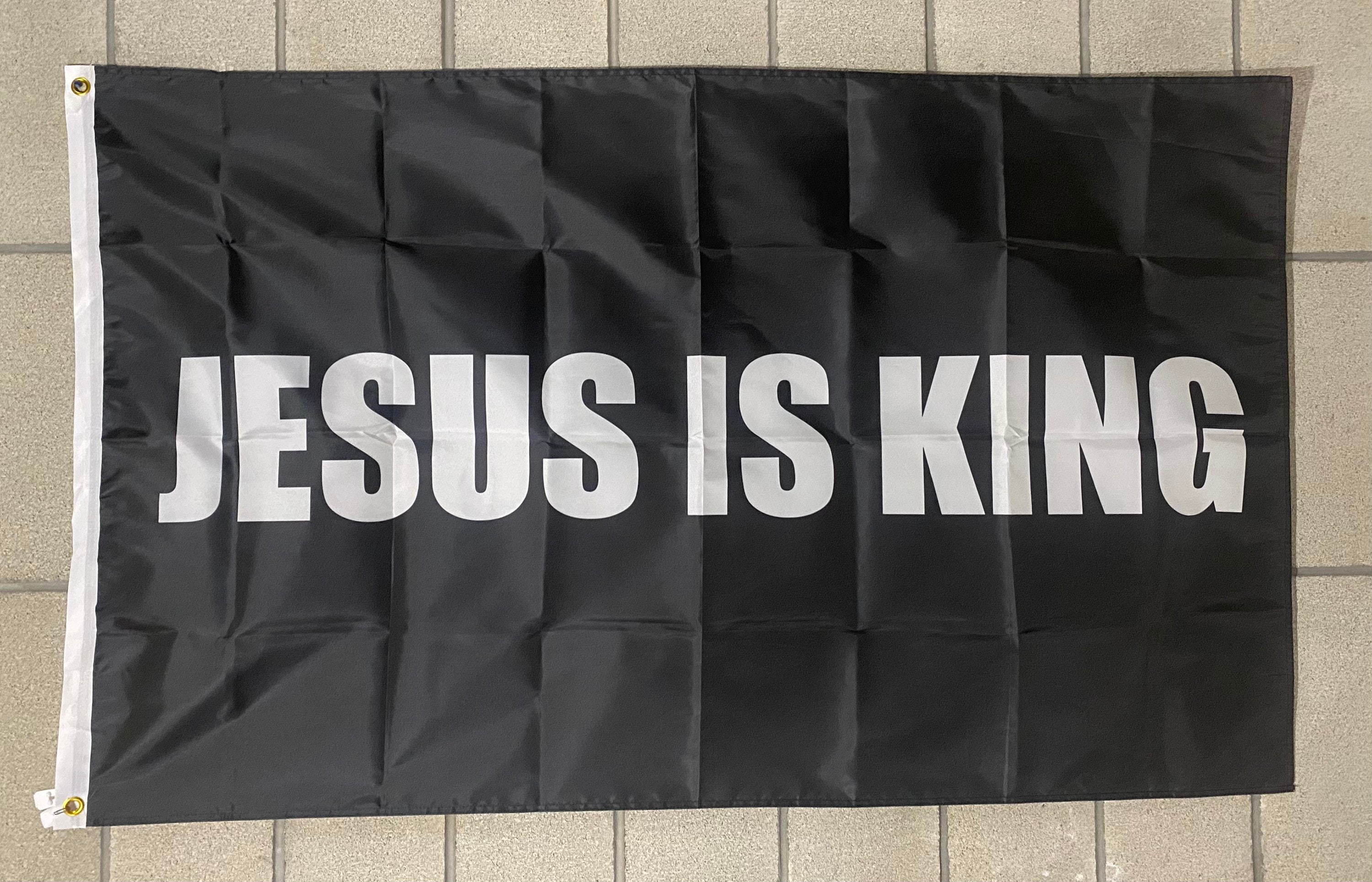 Jesus is King Flag FREE SHIP Freedom Faith Savior Lord God Prayer Save ...