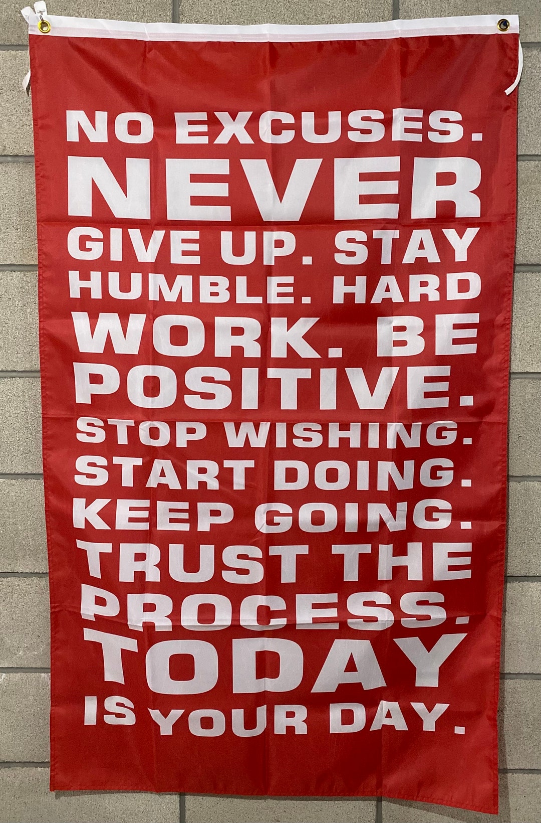 Gym Motivation Flag FREE SHIP Never Give up Be Positive Athlete Man ...