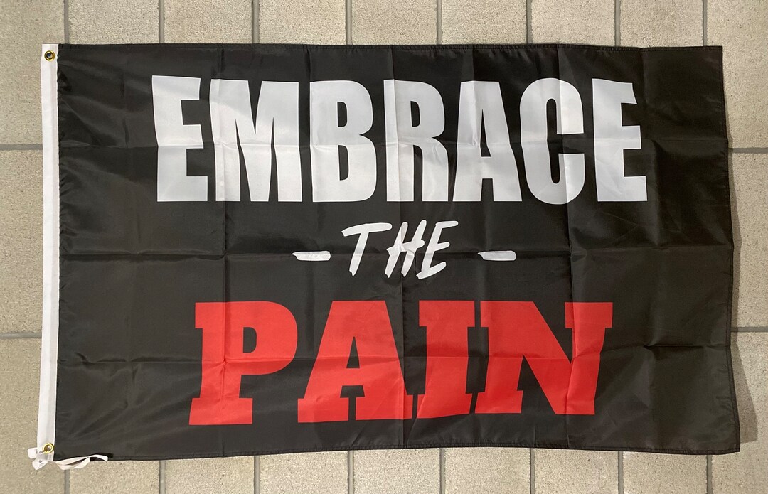 Gym Motivation Flag FREE SHIP Embrace the Pain Train Lift Athlete Man ...