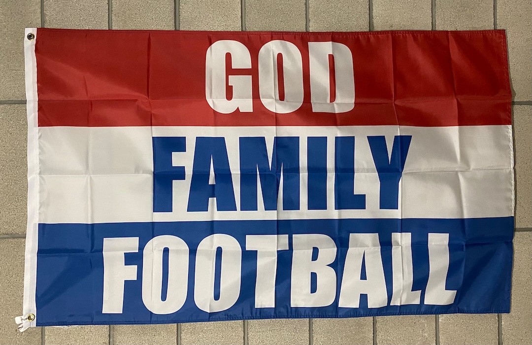 God Family Football Flag FREE SHIP Values Religion Exercise Sport ...
