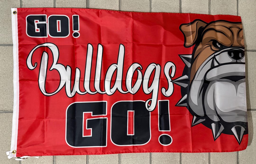 Go Bulldogs Mascot Football Flag FREE SHIP High School College Tailgate ...