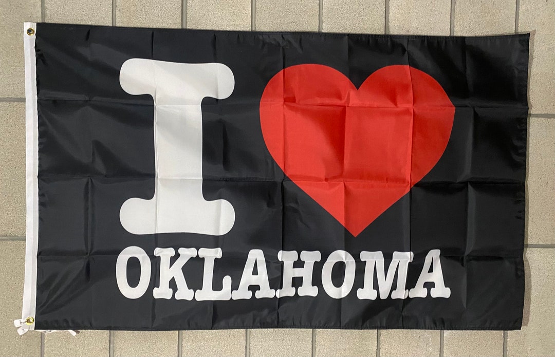 I Love Oklahoma Flag FREE SHIP Dominate Motivate Work Hard Heart Home ...