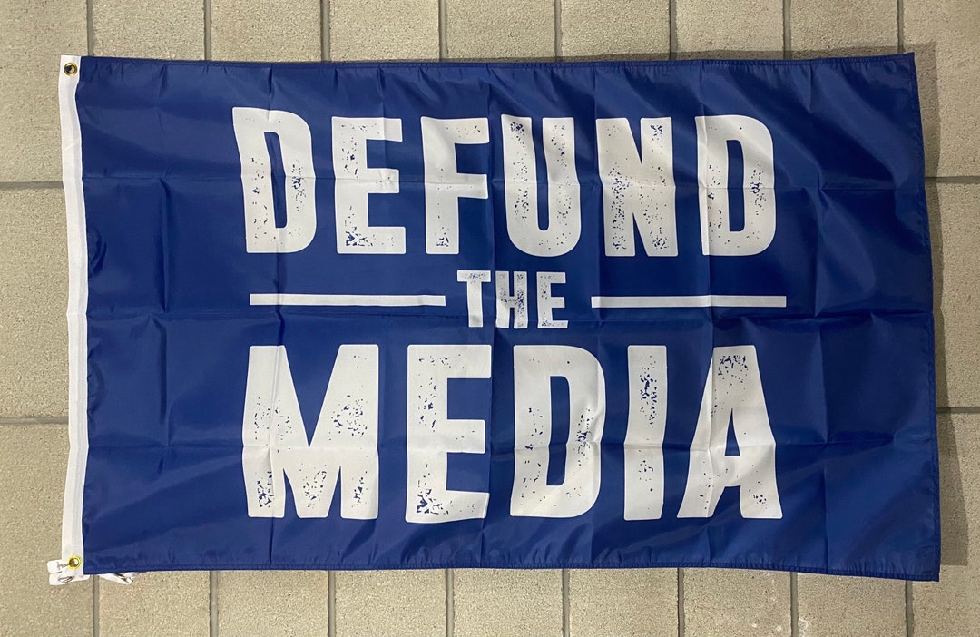 Defund the Media Flag FREE USA SHIP Fake News Republican Freedom Guns ...