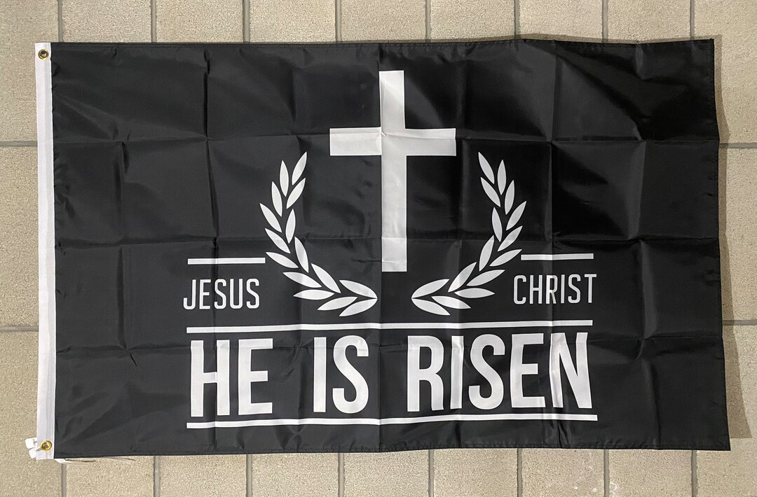 Christian Faith Flag FREE SHIP He is Risen Freedom Jesus Savior Lord ...