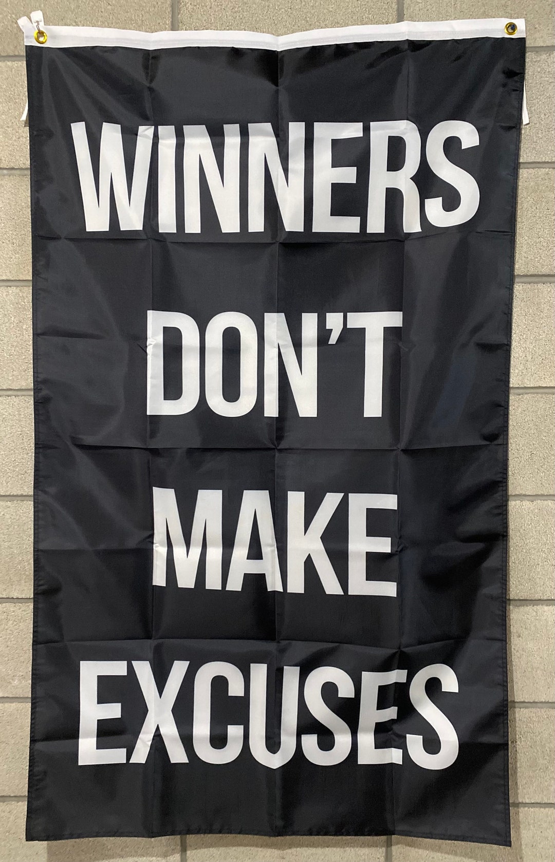 Gym Motivation Flag FREE SHIP Winners Don’t Make Excuses Athlete Man ...
