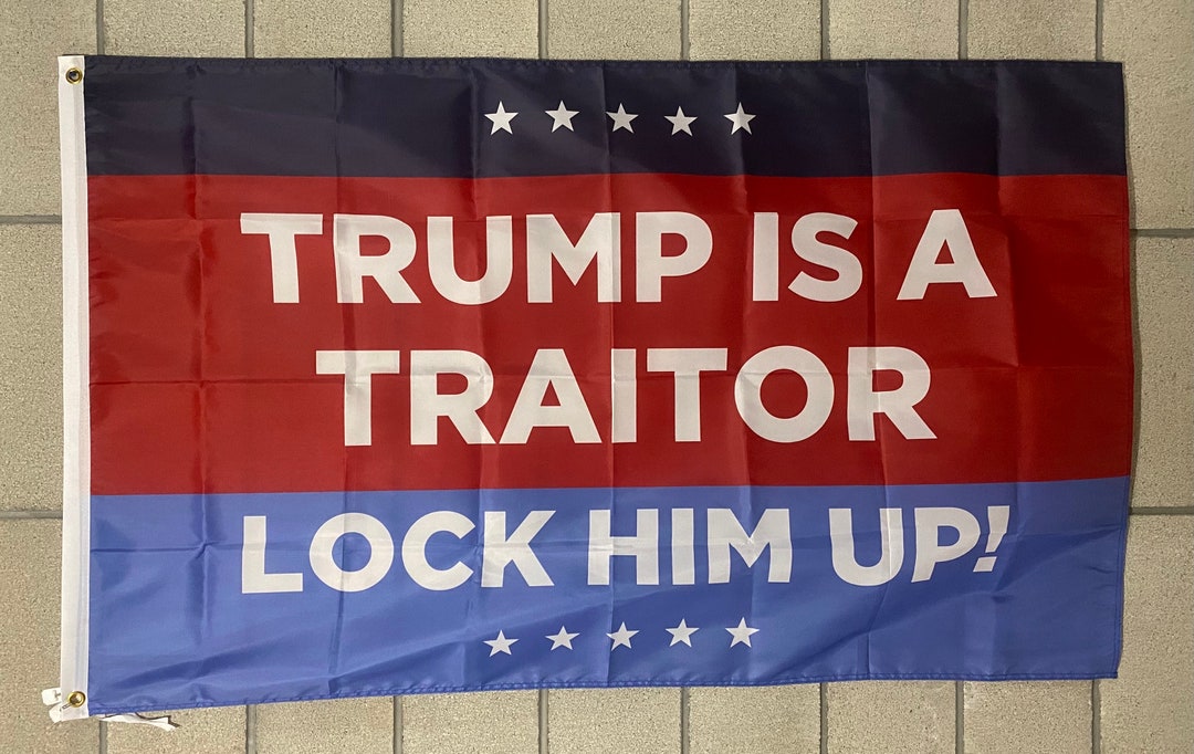 Trump for Prison Flag FREE SHIP Traitor Lock Him up Biden Harris ...