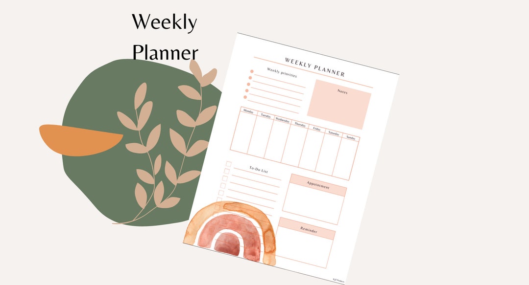 Boho Style Weekly Planner - Etsy