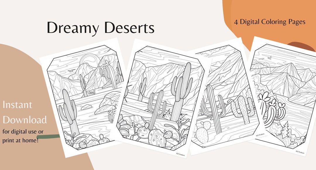 Warm up Out in the Desert Coloring Pages! - Etsy