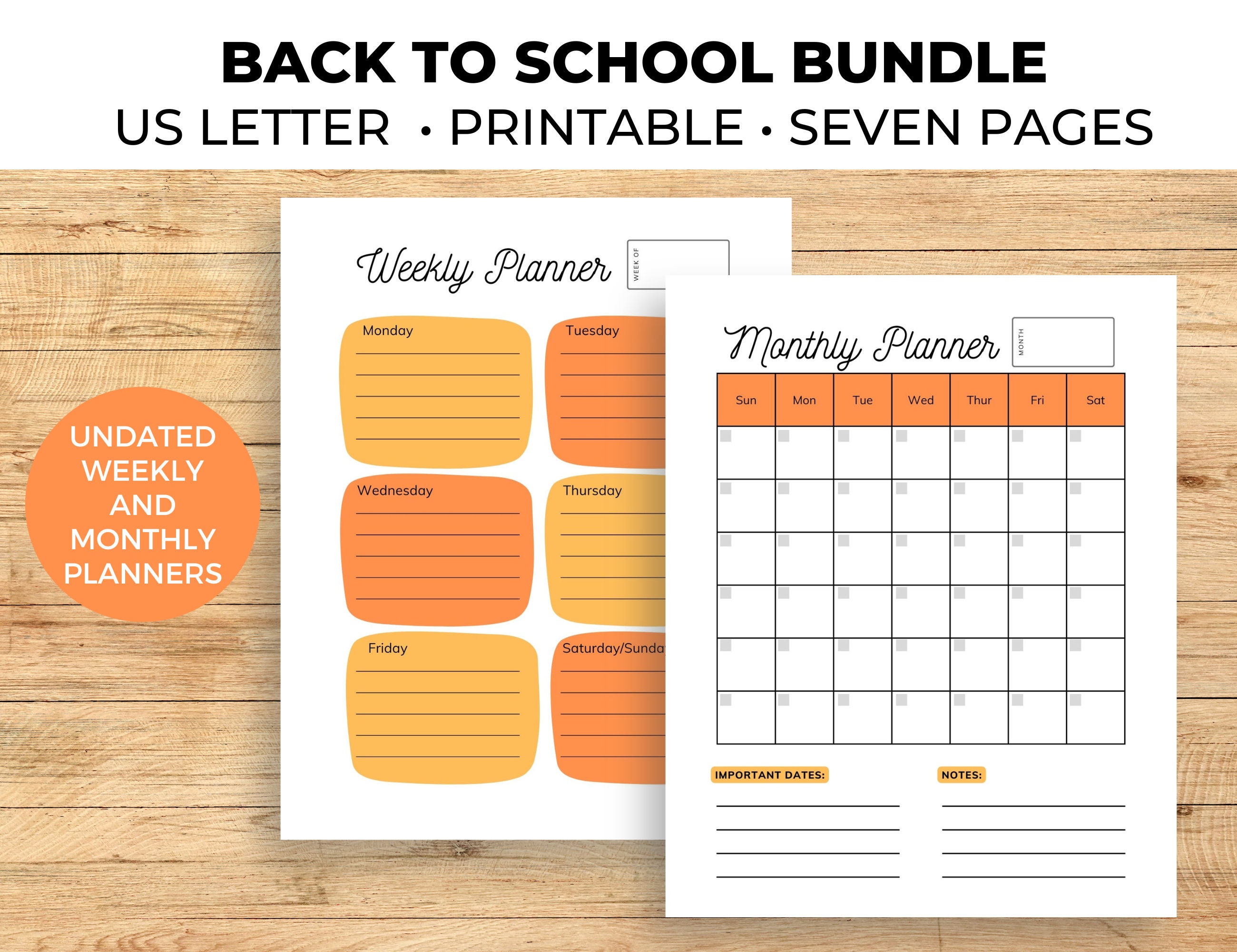 Back to School Bundle Printable | School Organization | Printable PDF ...