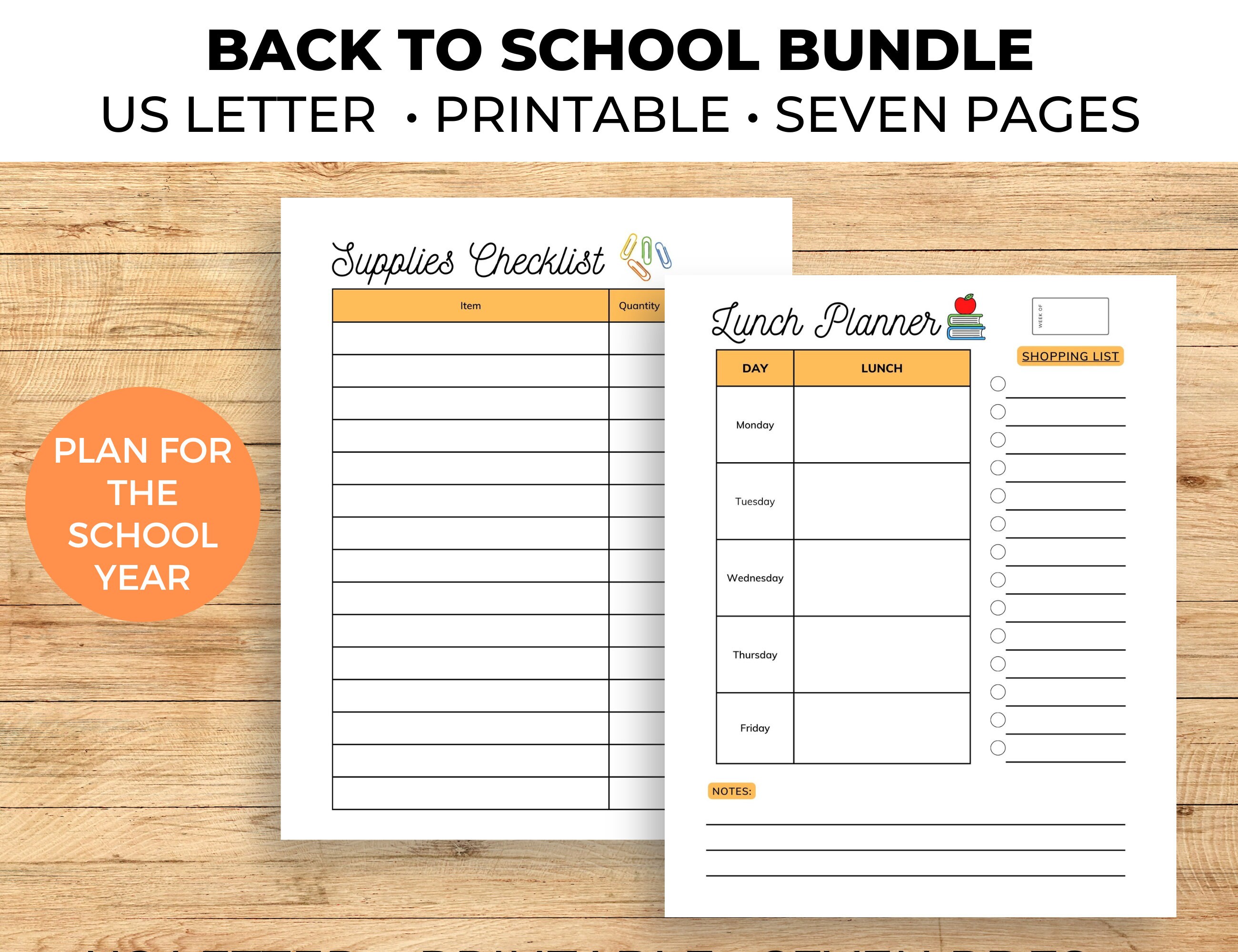 Back to School Bundle Printable | School Organization | Printable PDF ...