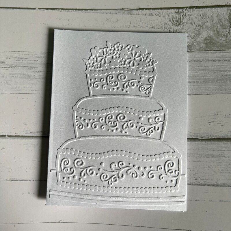 White Embossed Cards - Etsy
