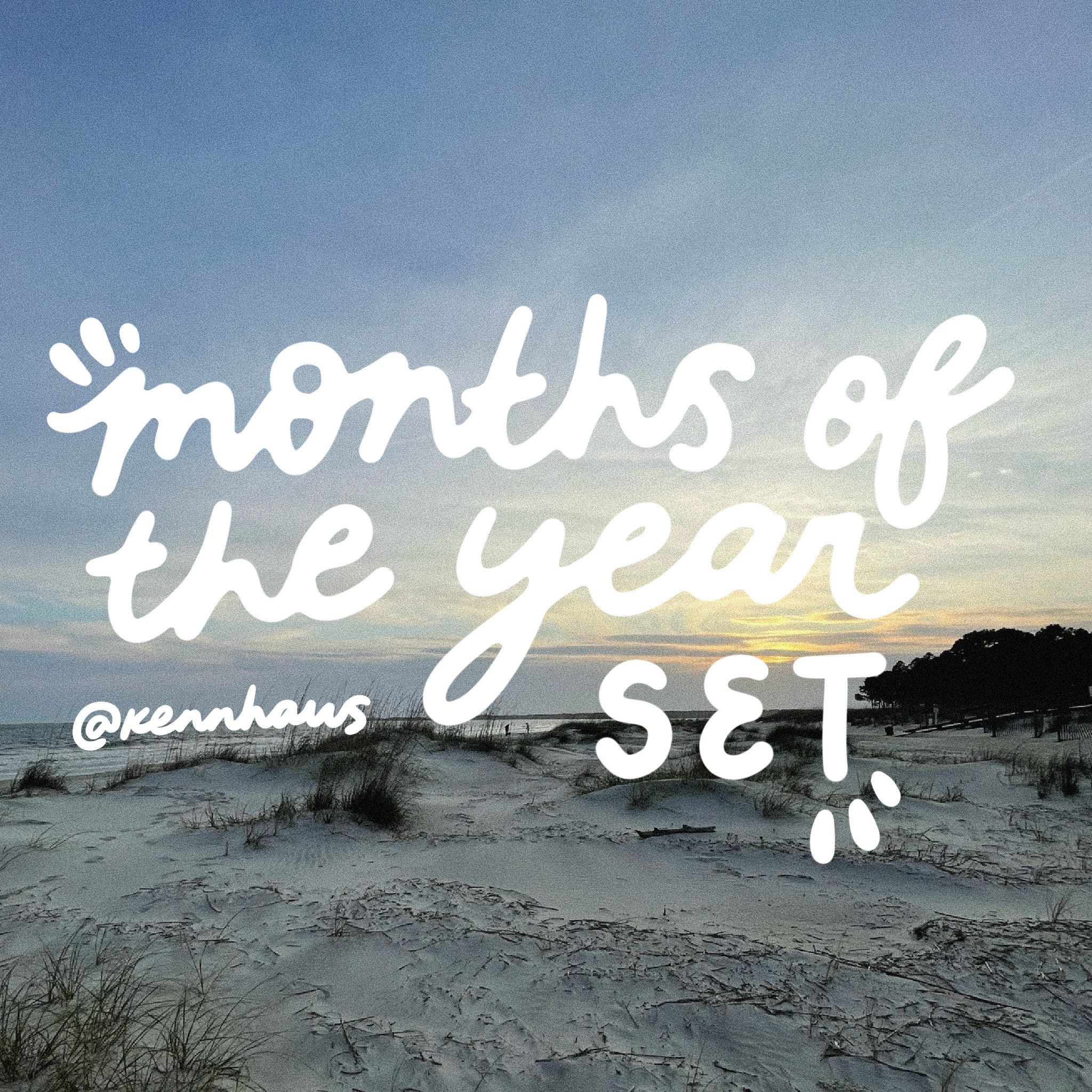 Months of the Year (script) Pngs | @kennhaus - Etsy