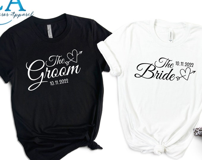 Bride And Groom Matching Tees Wedding Day Twedding Date Shirt