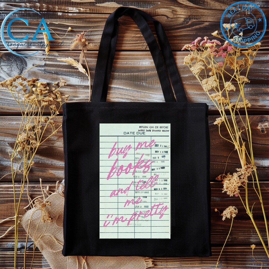 Bookish Library Card Tote Bag – "buy Me Books" Canvas Bag - Etsy