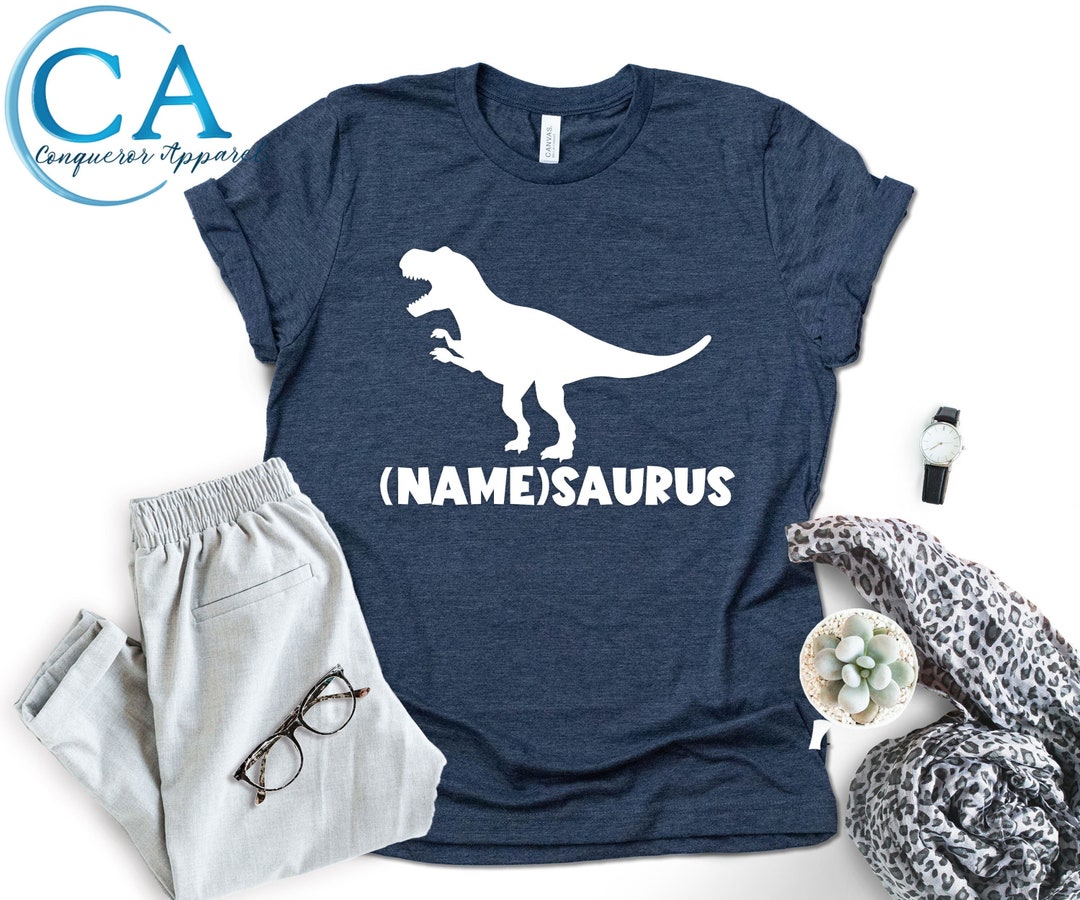 Dinosaur Shirt, Personalized Dinosaurus Shirt, Funny Dad Tee, Custom ...
