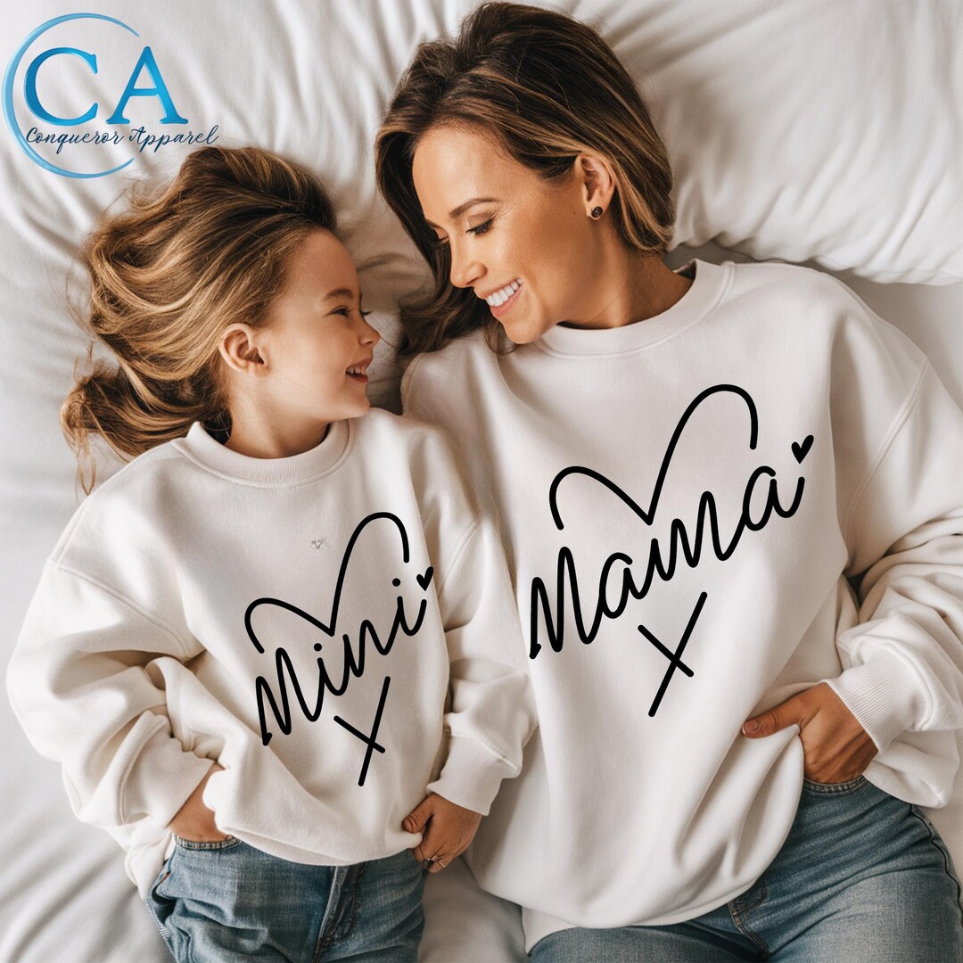 Mama Mini Heart Sweatshirt, Matching Mother Daughter Hoodie - Etsy