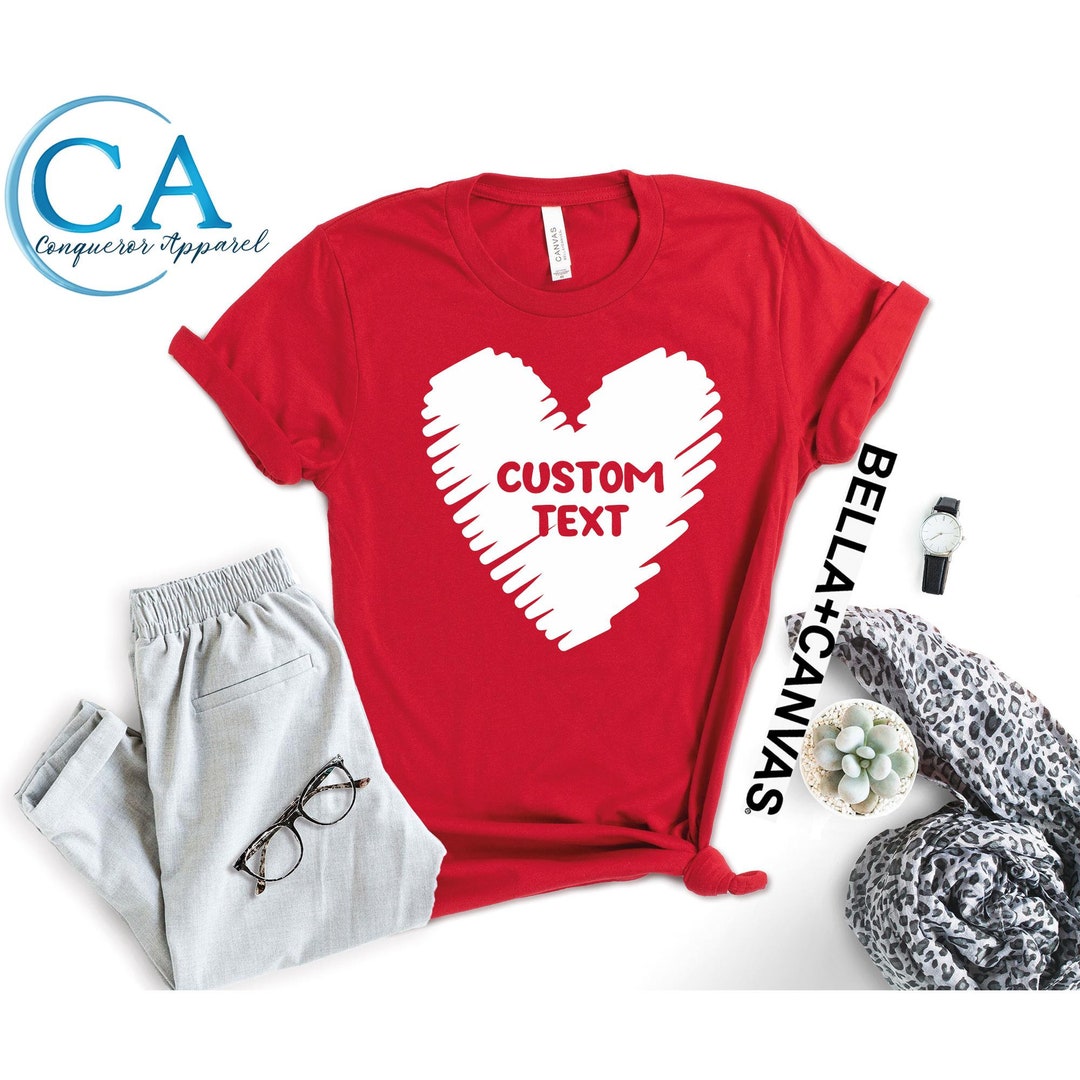 Custom Valentine Shirt, Personalized Heart Shirt, Custom Valentine's ...