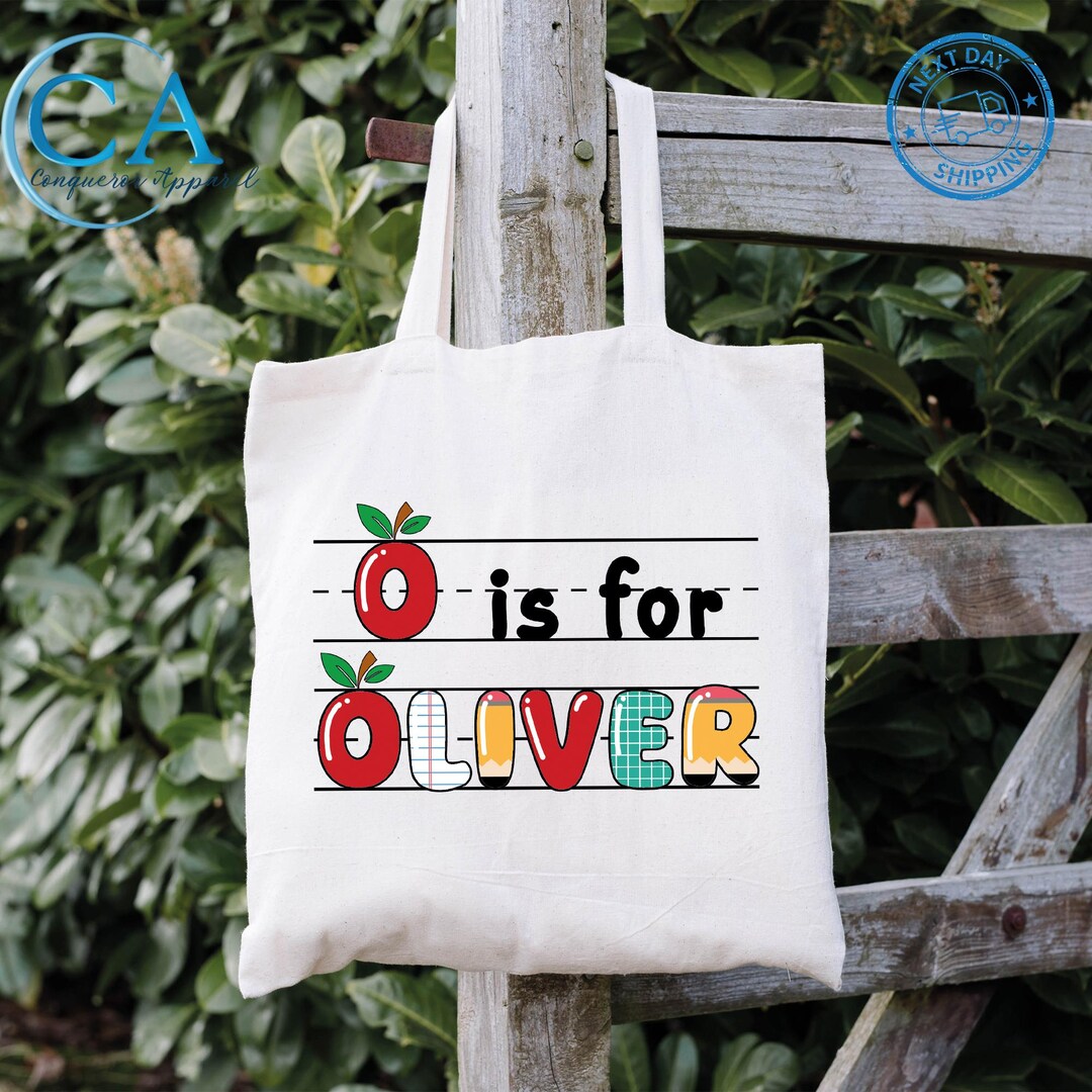 Personalized School Tote Bag – Custom Alphabet Name Design - Etsy