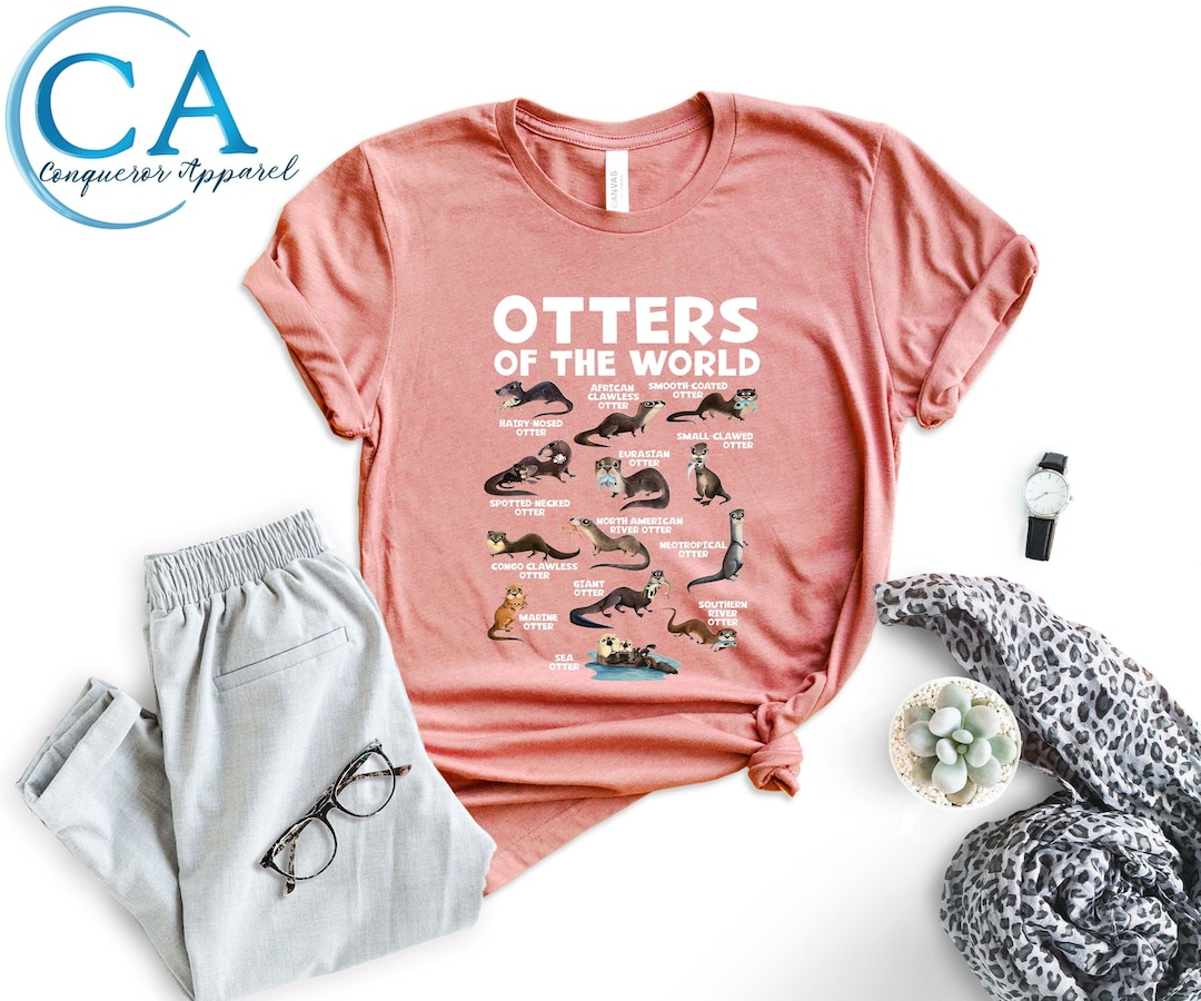 Type of Otters Cute T-shirt, Otter Lover Gift, Animal Sea River Present ...