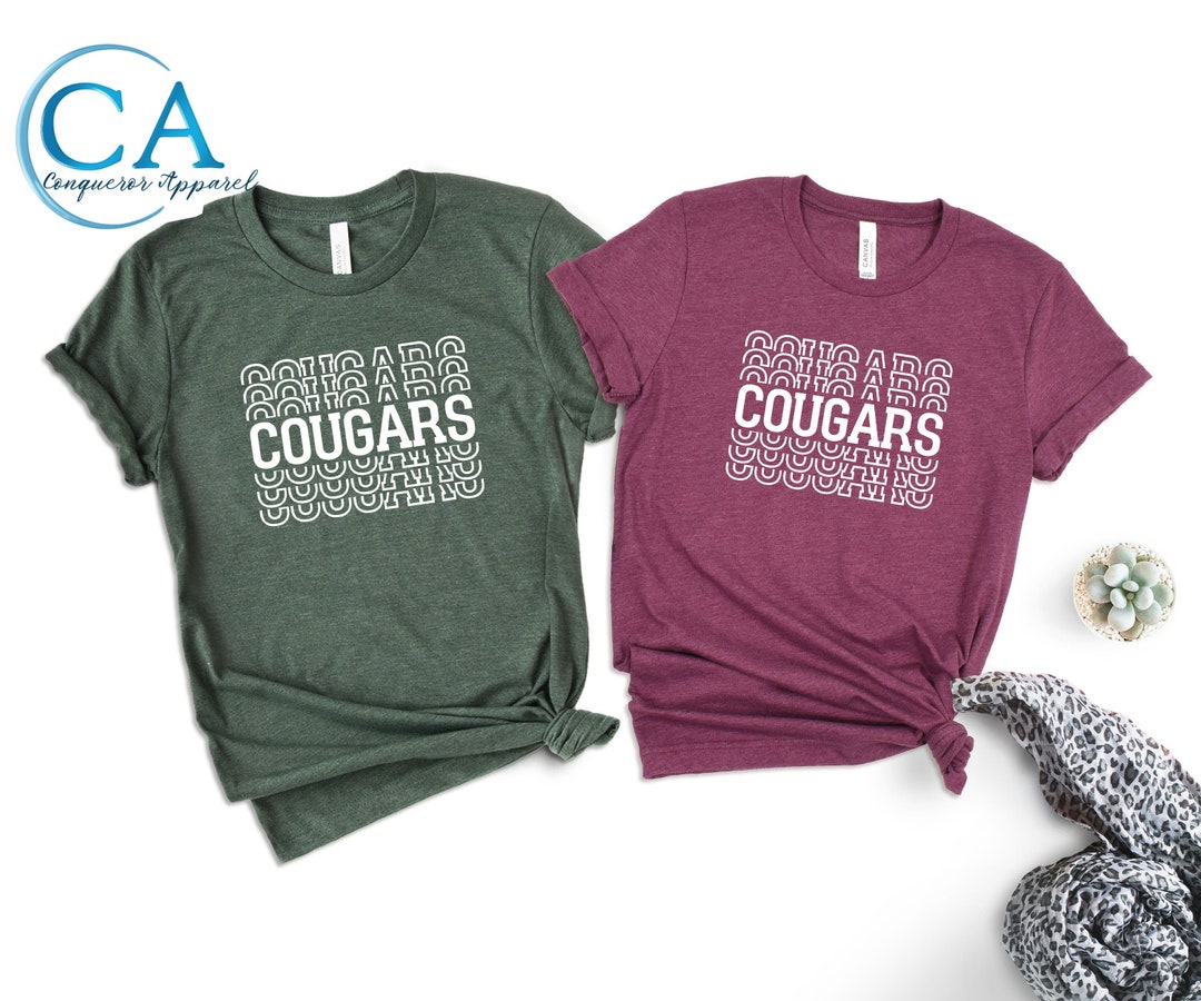 Cougars Team Mascot Shirt, Football Fan Apparel - Etsy