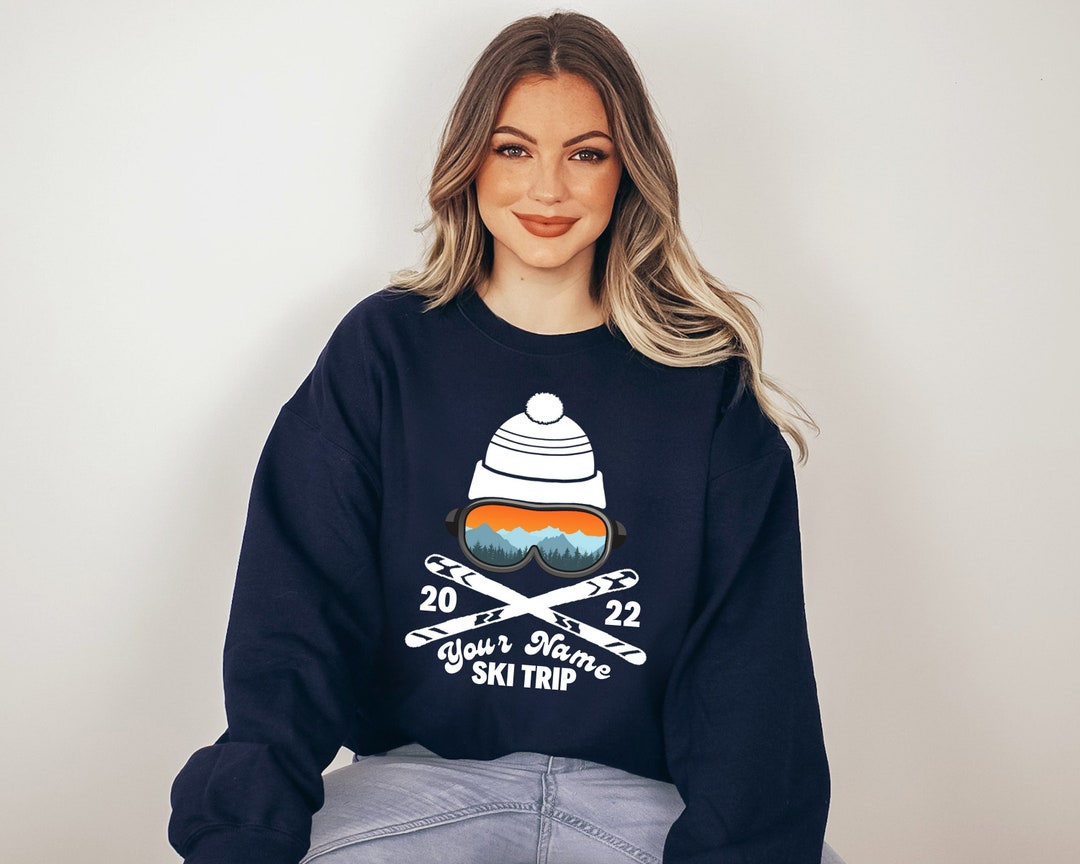 Custom Snow Ski Goggles Sweatshirt, Ski Trip Shirt, Snowboard Hoodie ...