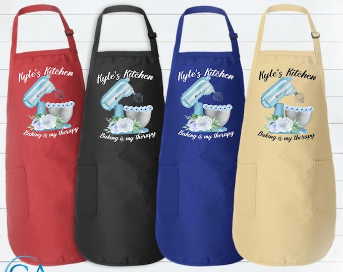 Personalized Baking is My Therapy Apron for Women, Custom Name Baking ...