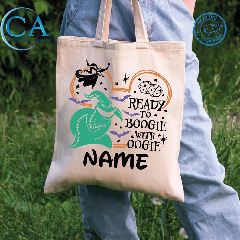 Personalized Oogie Boogie Canvas Tote Bag, Nightmare Before Christmas ...