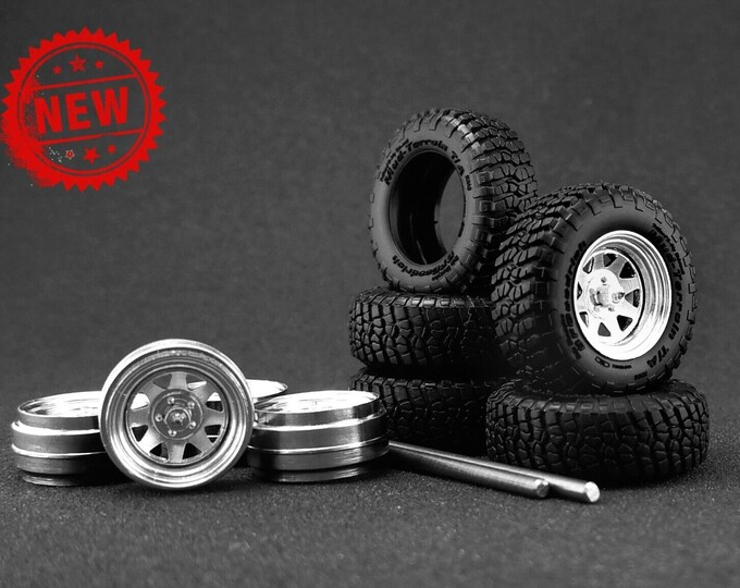 1/43 Scale Model Tires Kit BF Goodrich R16 + Rims - 5 Pcs Maestrowheels ...
