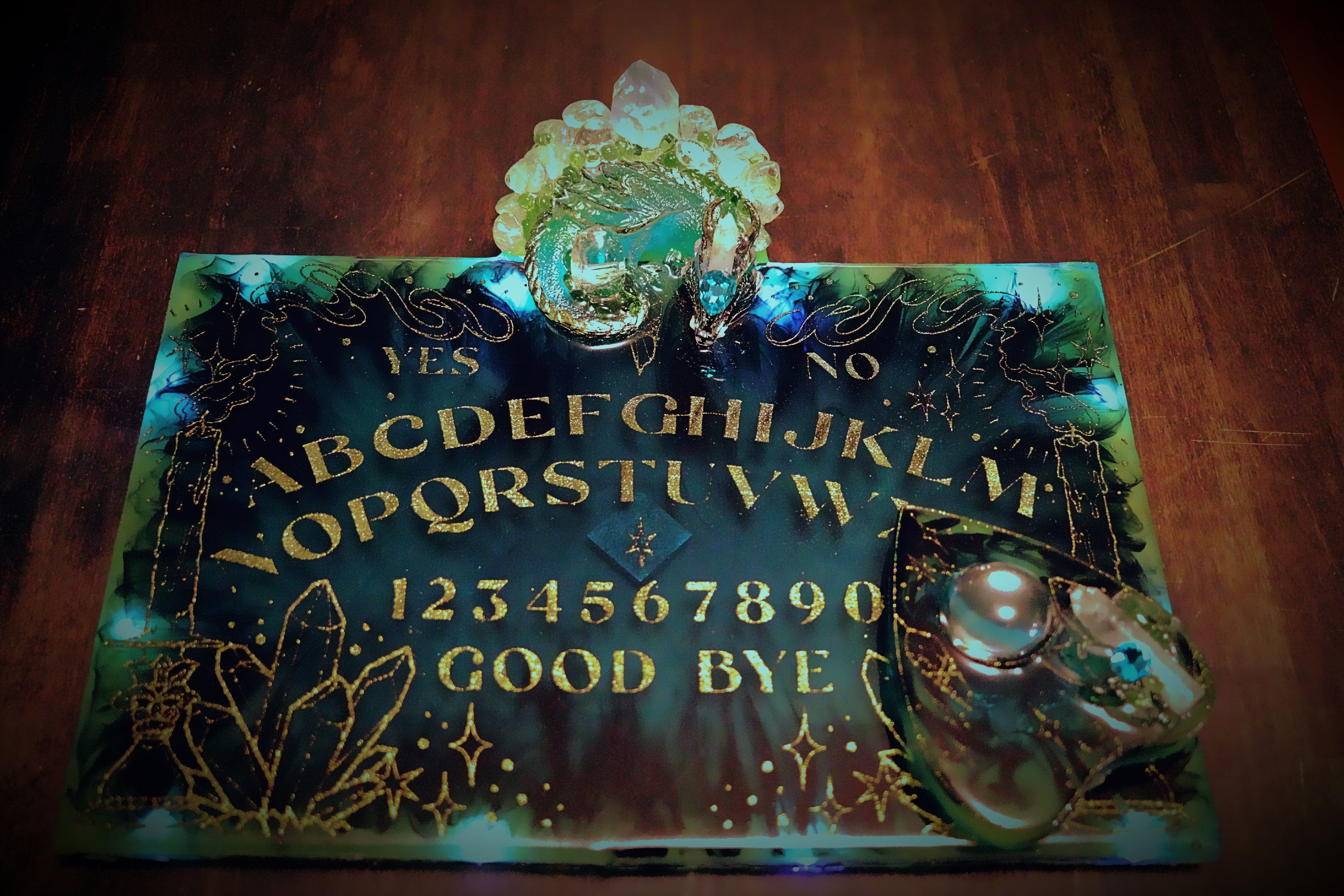 Ouija Board - Dragon and Crystal Theme (green, Blue, Purple, Black ...
