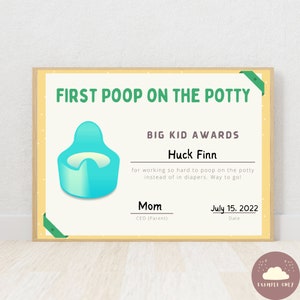Potty Training Certificate | Big Kid Award Gift | Instant Download ...