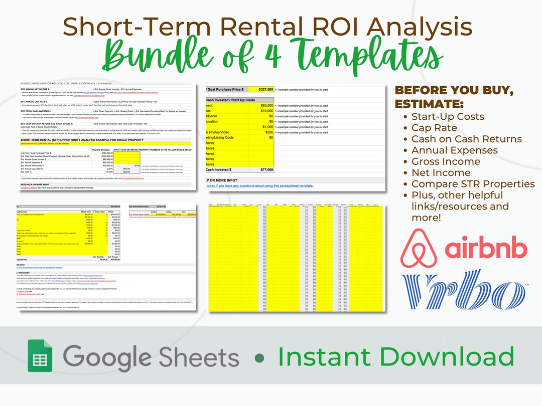 Short-term Rental Analysis Bundle | Single & Multiple Property ...